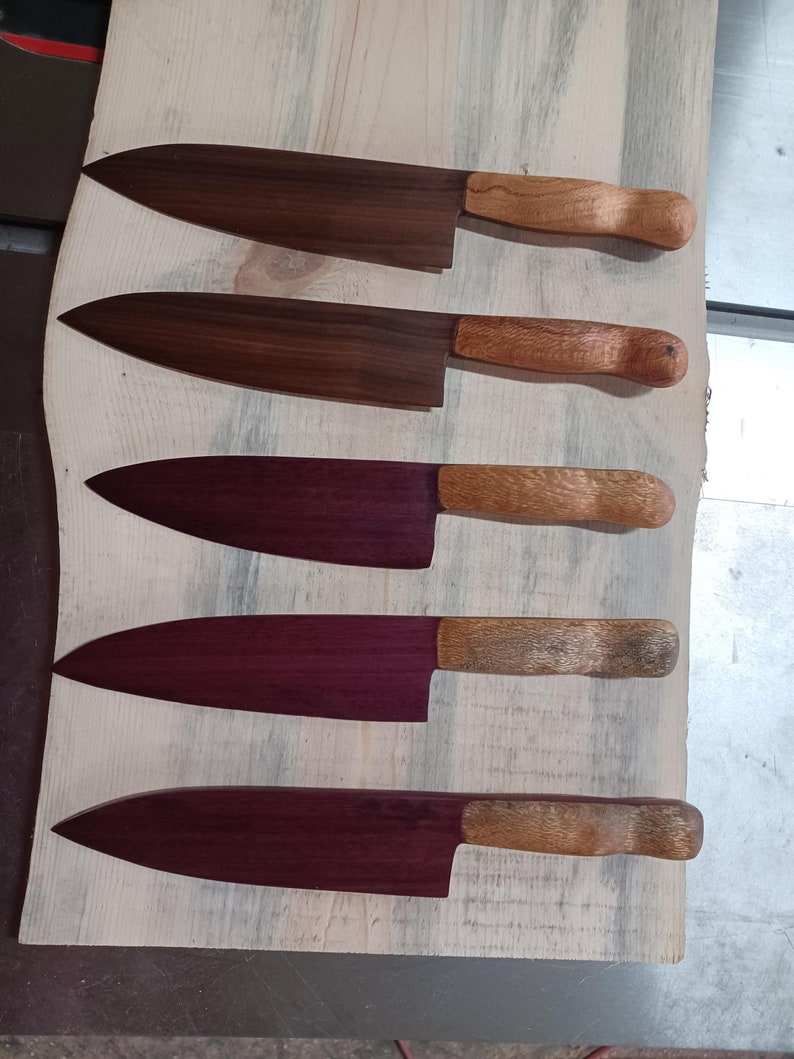Cake Knife/ Cheese Knife/ Practice Knife. Purpleheart and Fishtail Oak ...