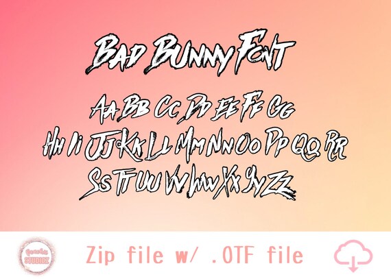 Bad Bunny Font File Otf Conejo Malo | Etsy