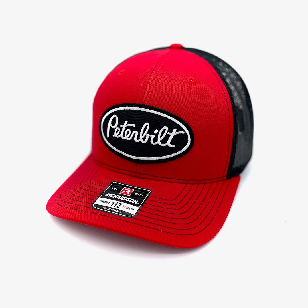 Vintage Peterbilt Trucking Retro Patch + Richardson 112 Red & Black ...