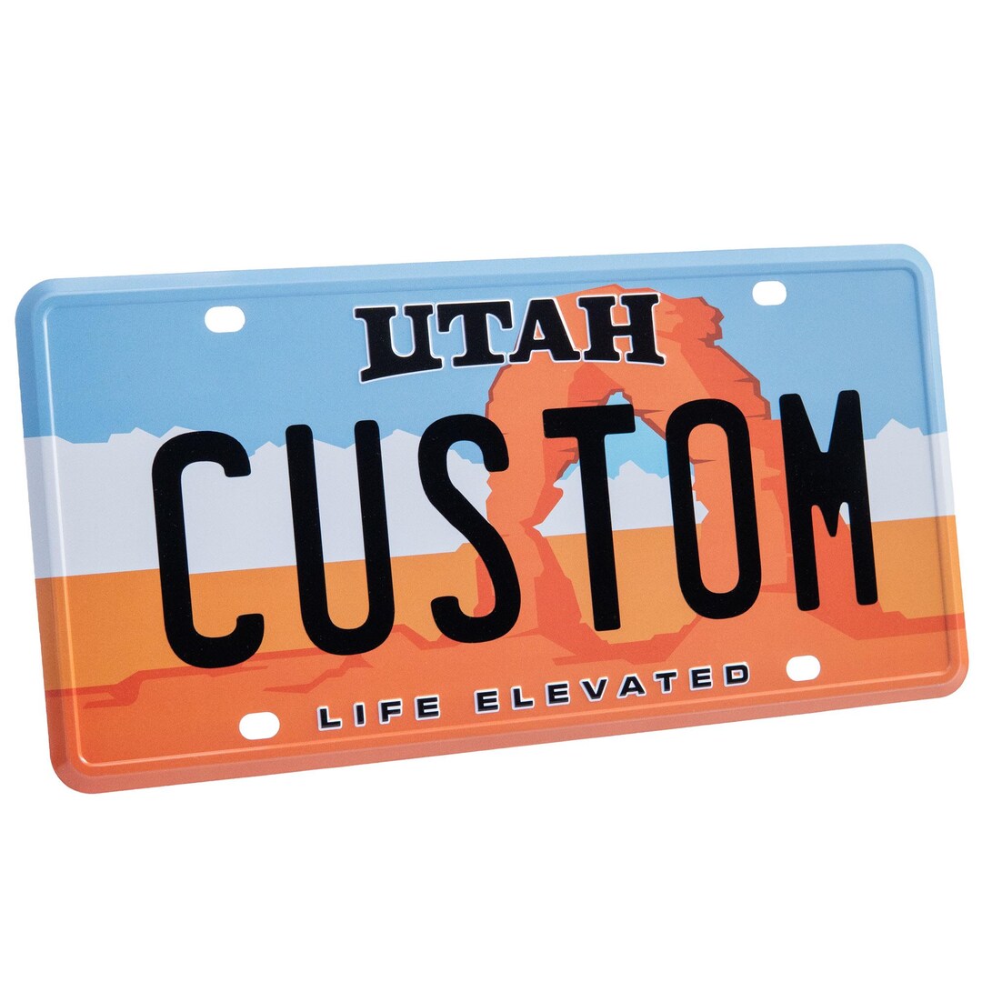 Personalized Embossed Metal Utah Arches State License Plate – Stamped ...