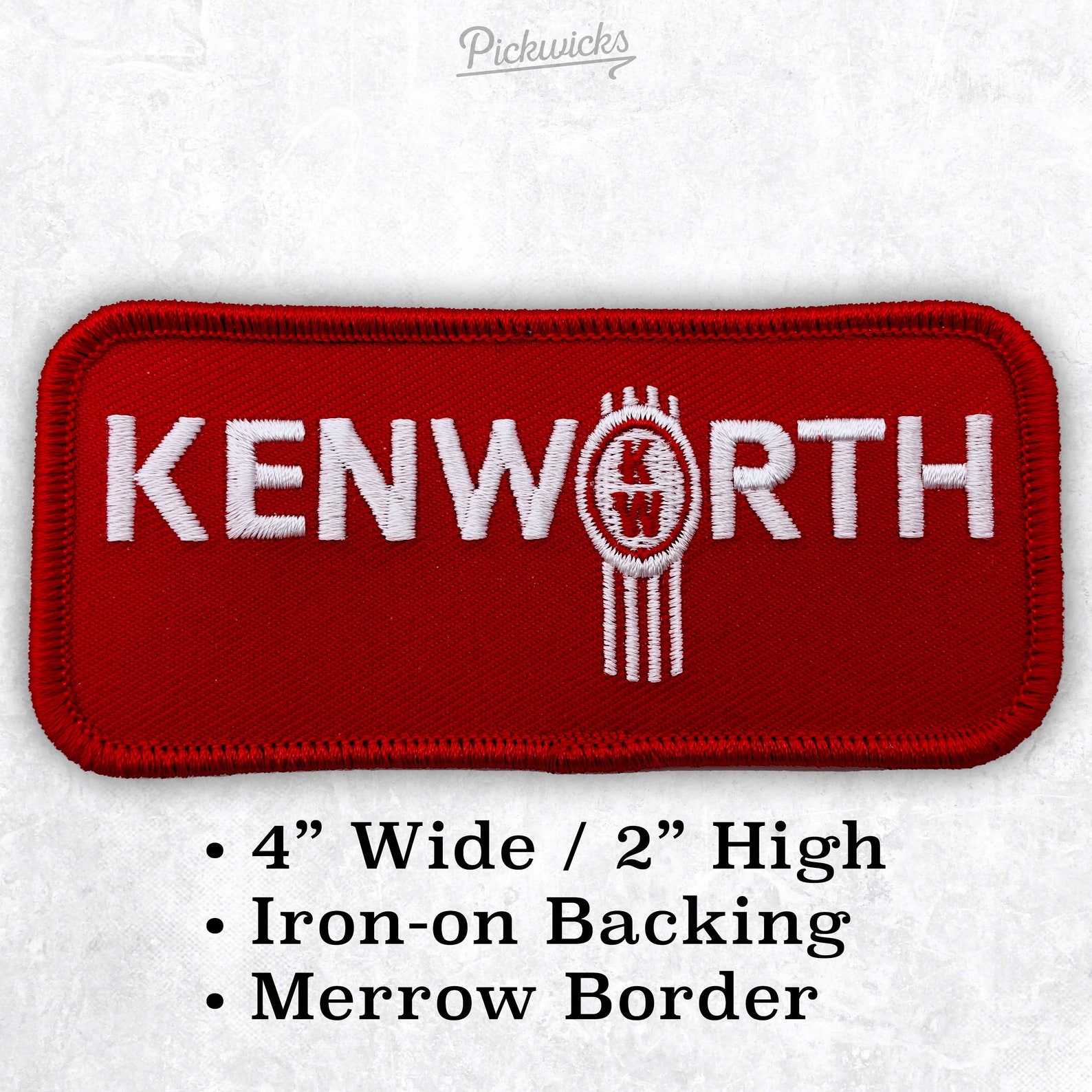 Kenworth Trucking Iron-on Patch - 4" X 2" - Vintage, Embroidered - Bug ...
