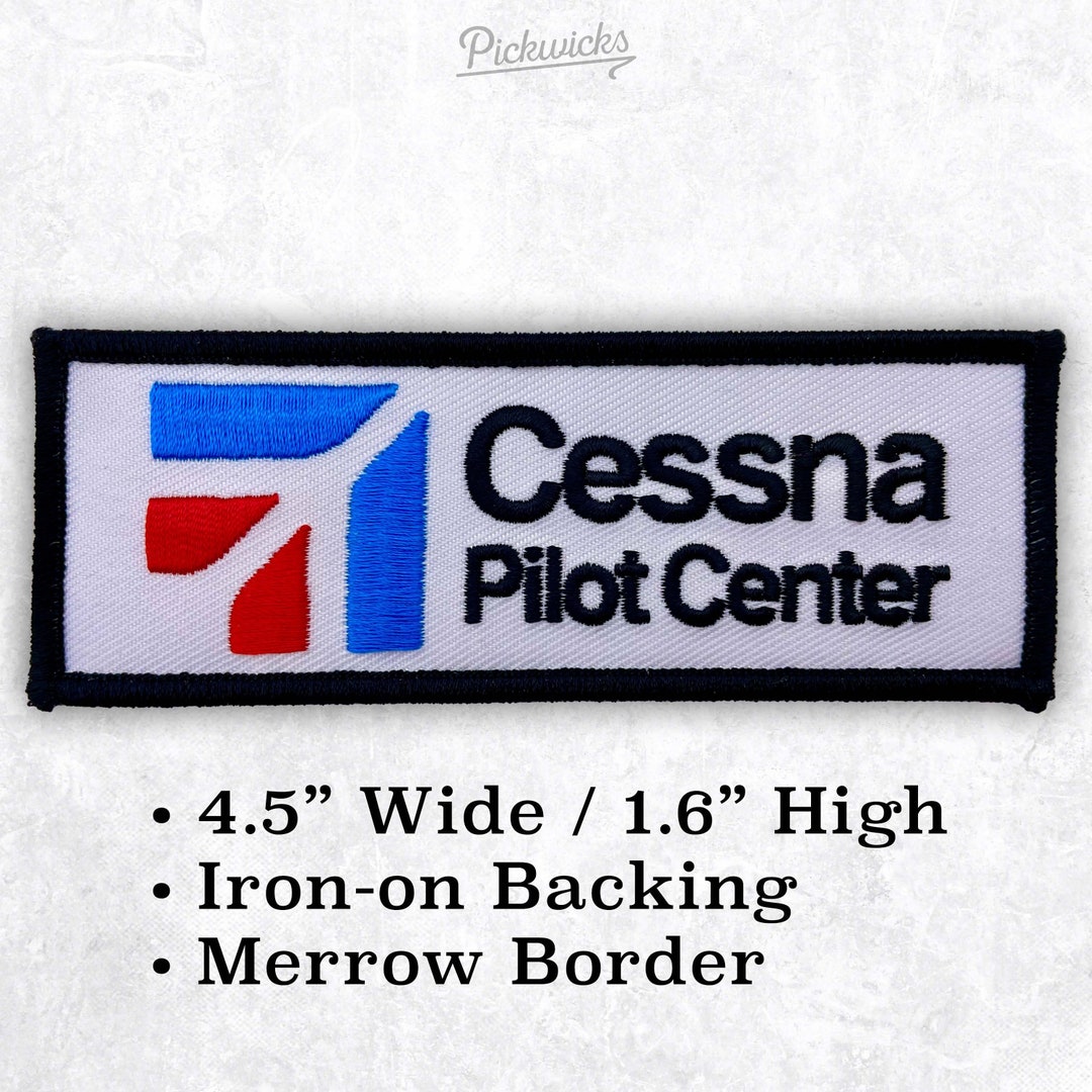 Cessna Pilot Center Iron-on Patch - 4.5" X 1.6" - Vintage, Embroidered ...