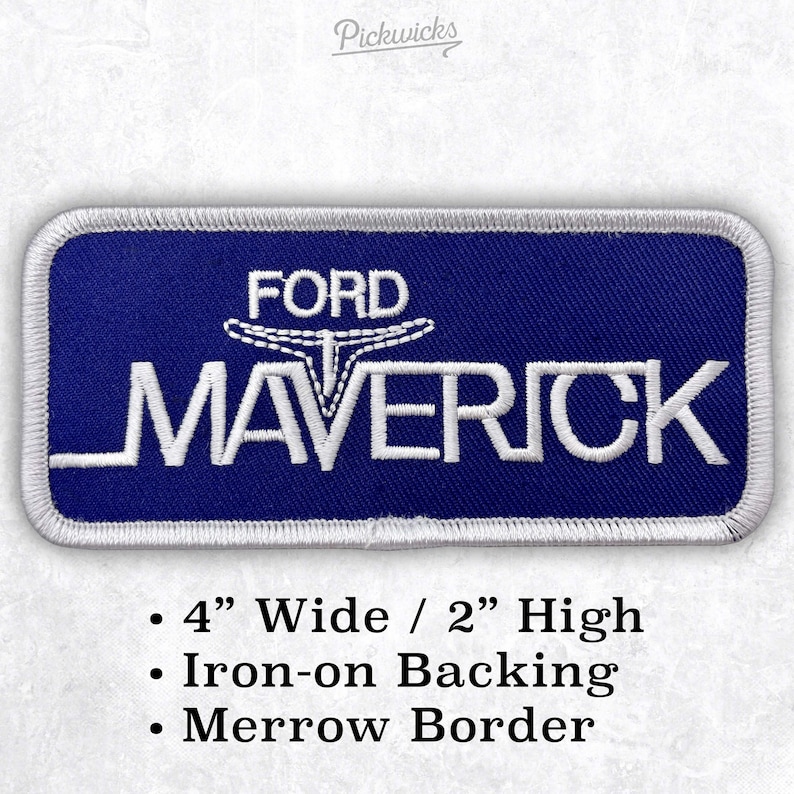 Ford Maverick Iron-on Patch - 4" X 2" - Vintage Embroidered, Pickup ...