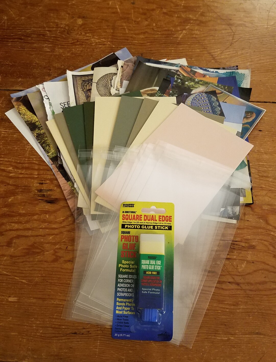 Starter Collage Kit With Mat Boards, Images, Glue Stick and Cellophane ...