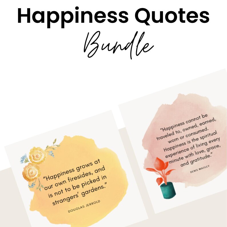 Happiness Quotes Bundle / Inspirational Quotes Bundle / Motivational ...