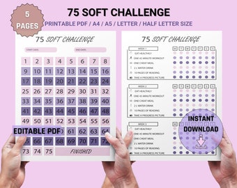 75 Soft Challenge Digital Download Printable Habit Tracker - Etsy