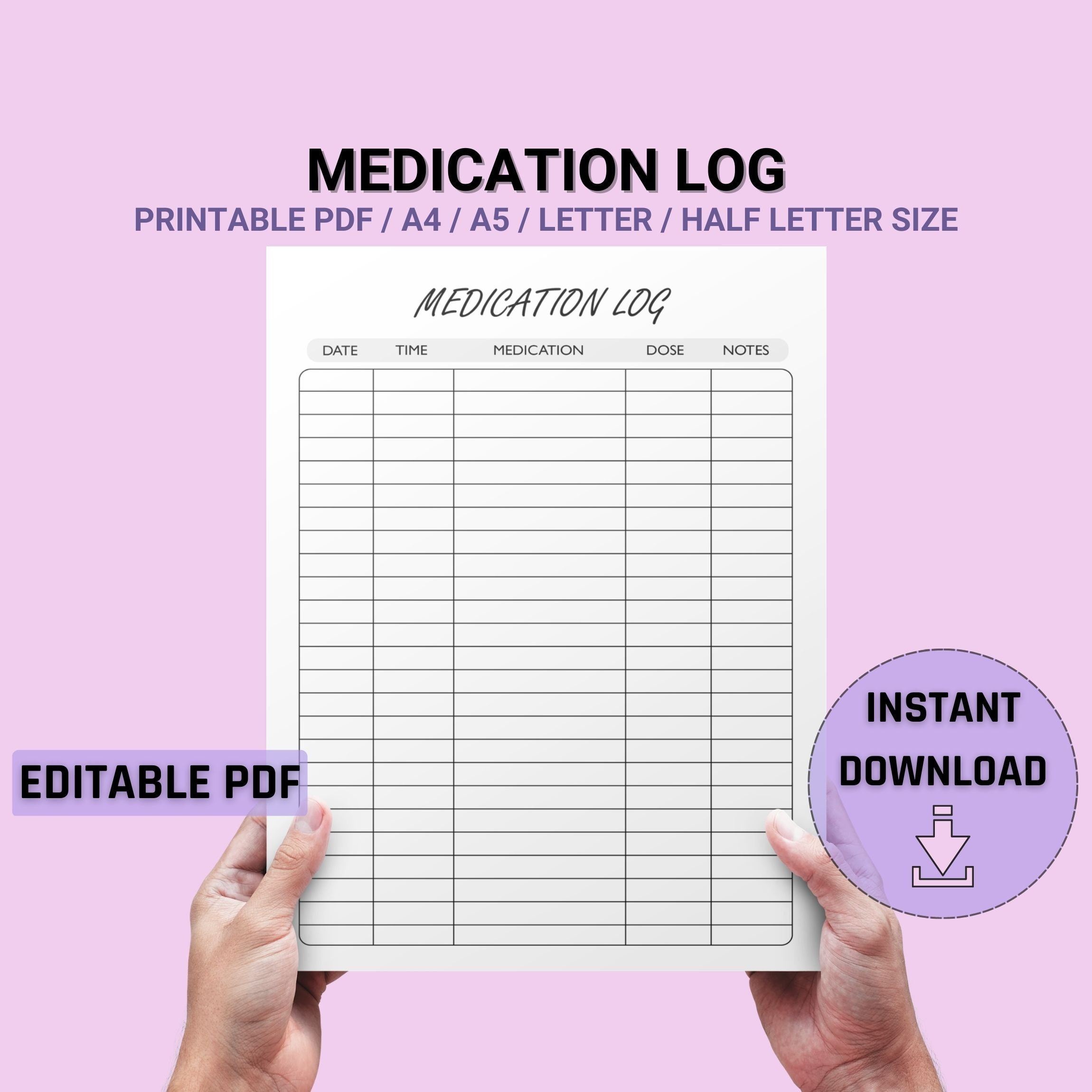 Free Medication Chart Template