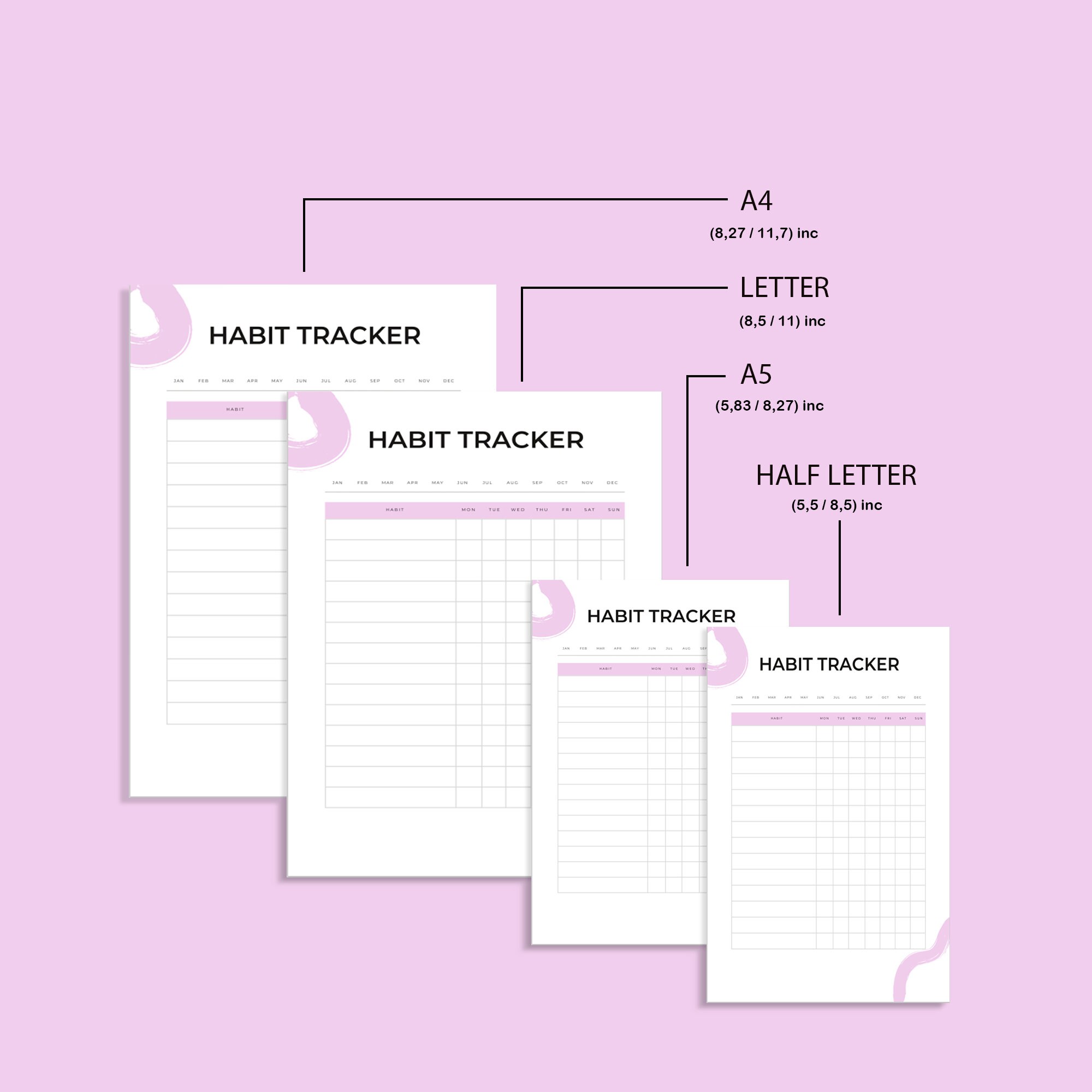 Habit Tracker Printable Editable Habit Tracker Template - Etsy Australia