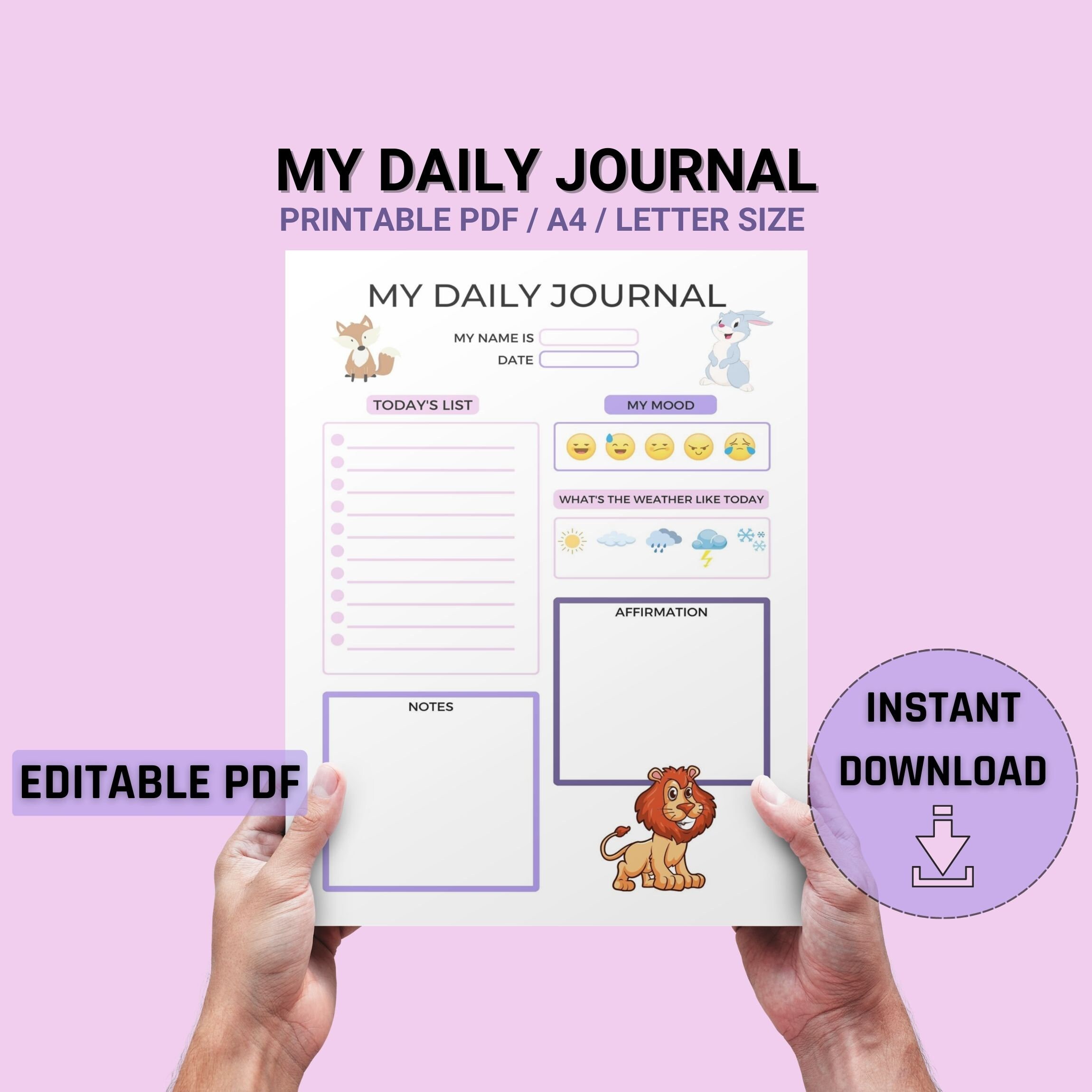 printable-kids-daily-journal-editable-kids-diary-journal-for-etsy