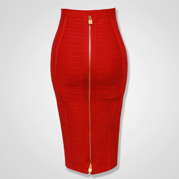 Zipper Back Pencil Skirt - Etsy