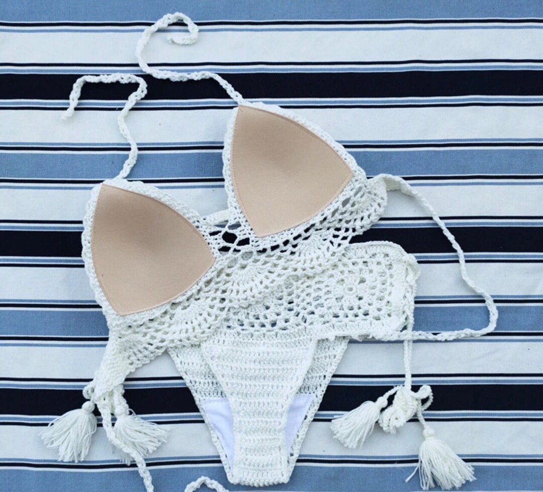 New Style, Diff Colors Hippie Crochet Swimwear Handmade Bohemian Bikini Beachwear Poolside ...