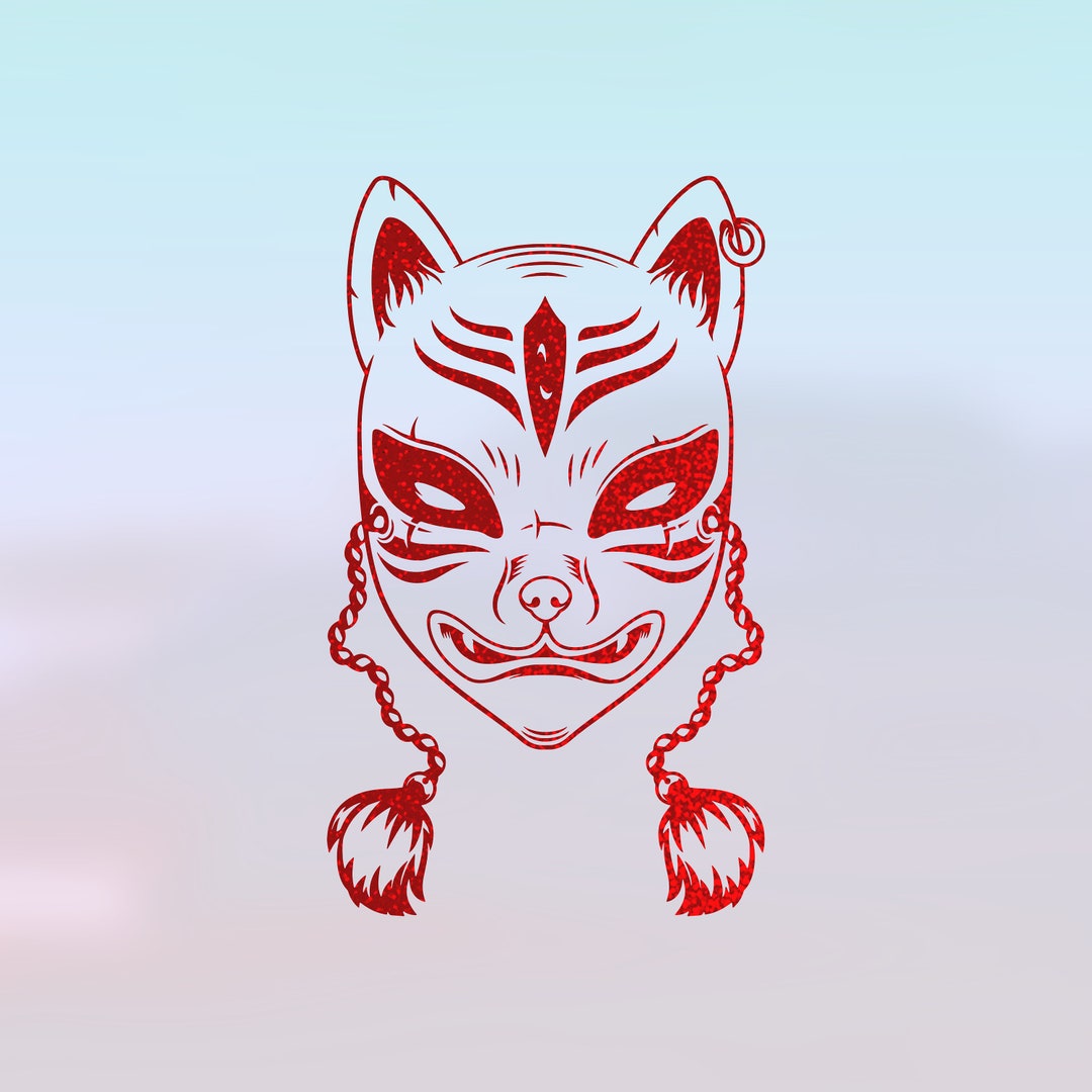 Kitsune Mask Decal Car Window Decal - Etsy