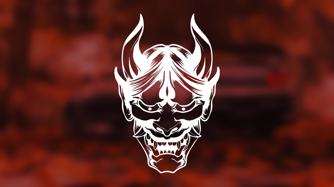 Oni Mask Decal JDM Oni Mask Car Decal Vinyl - Etsy