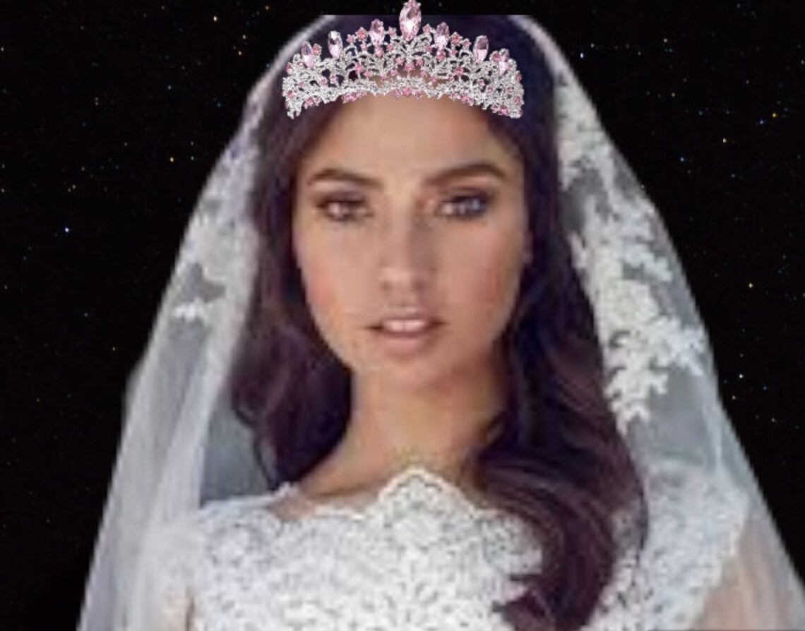 Pink Silver Rhinestone Crown - Etsy