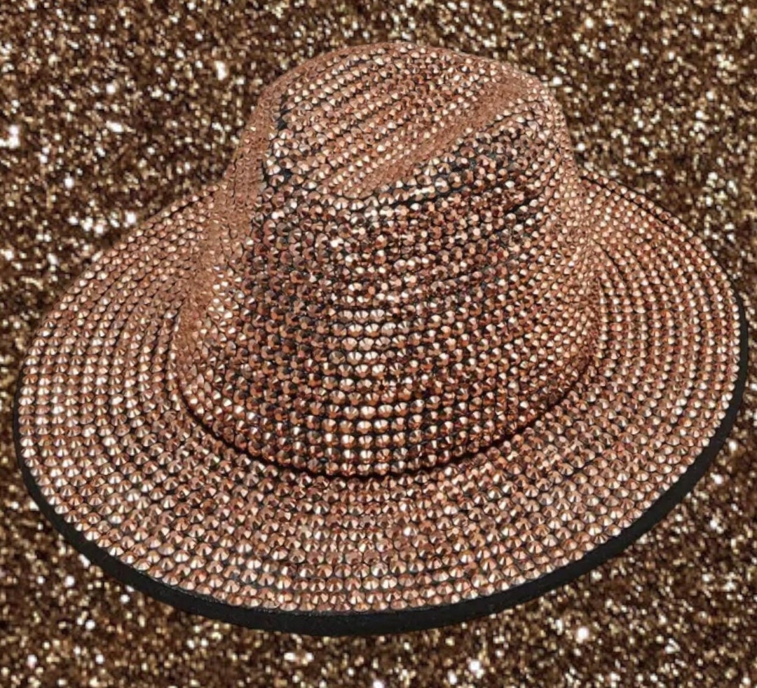 Rhinestone Fedora Hat - Etsy
