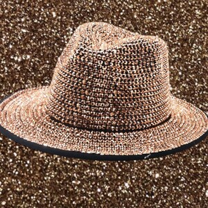 Rhinestone Fedora Hat - Etsy