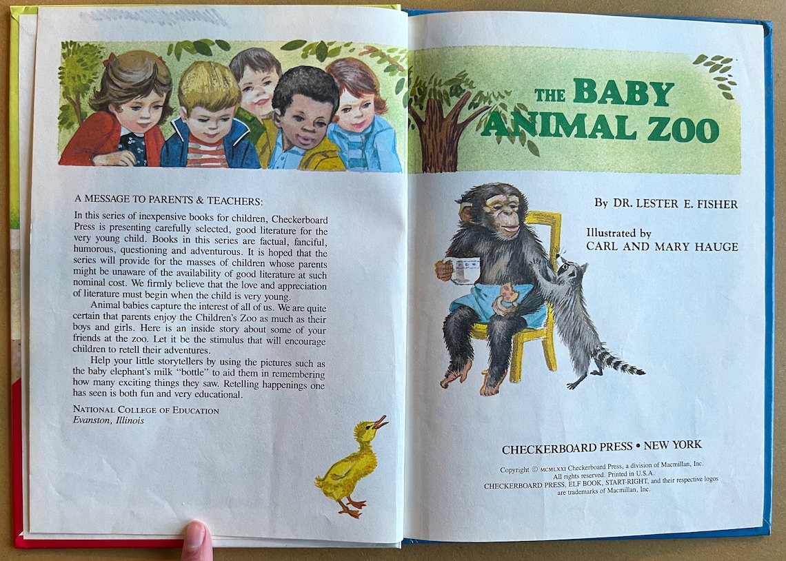 The Baby Animal Zoo by Lester E. Fisher and Carl and Mary Hauge 1971 - Etsy