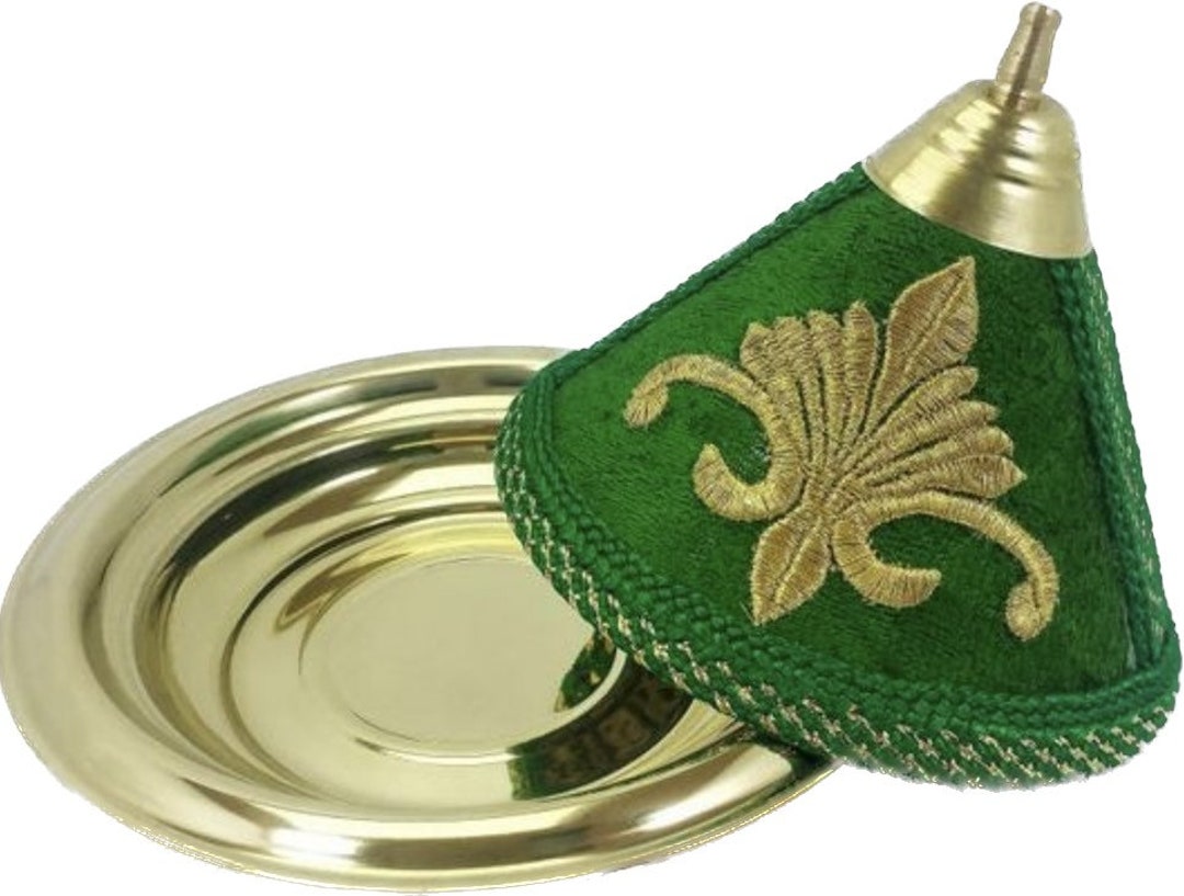 Tayfour, a Small Moroccan Tagine of Gilded Copper in Green 100% Copper ...