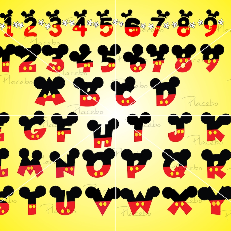 Mickey Mouse Numbers - Etsy
