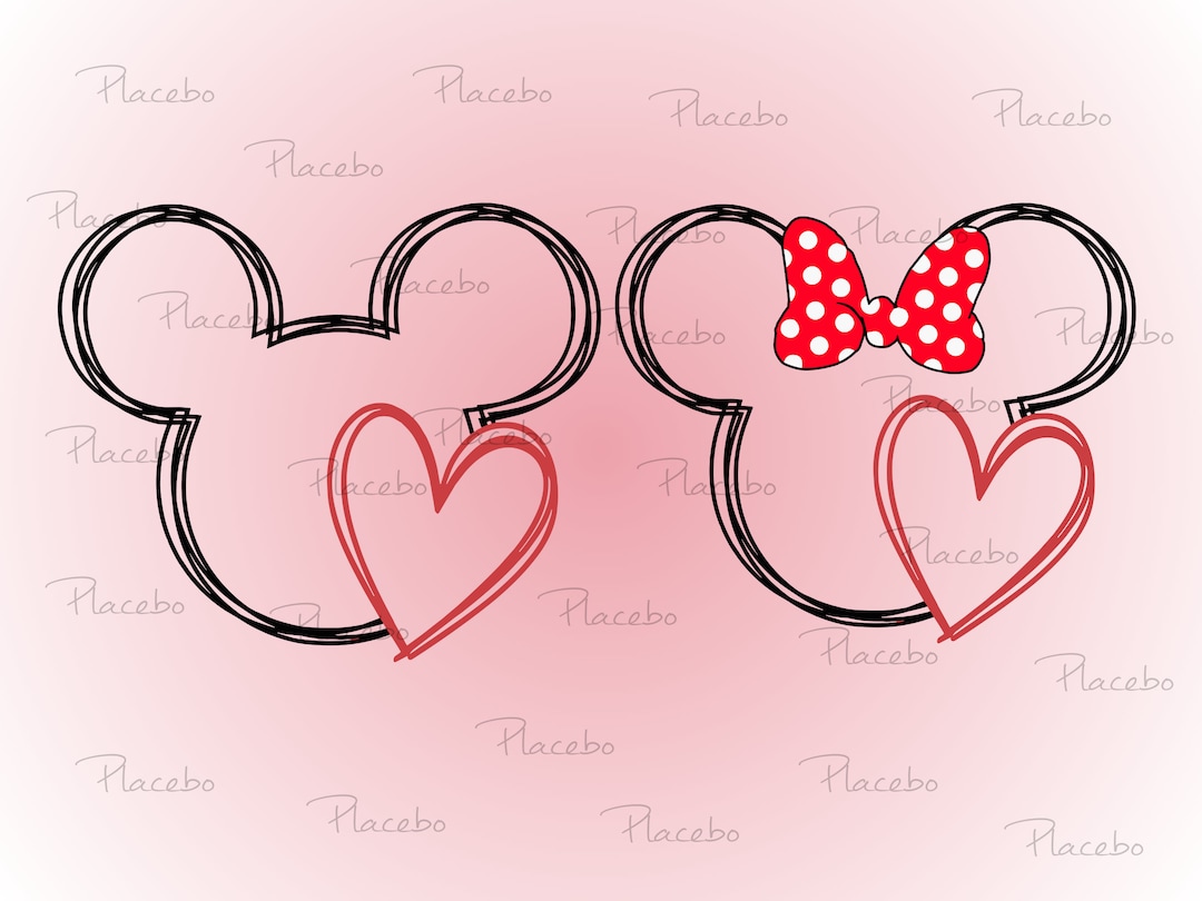 Mouse Love Bundle PNG, Mouse Heart Plaid Svg, Funny Valentine's Day ...