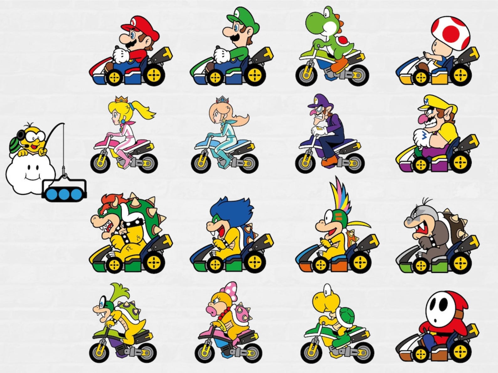 Super Mario Kart Characters PNG Clipart (digital Download) - Etsy