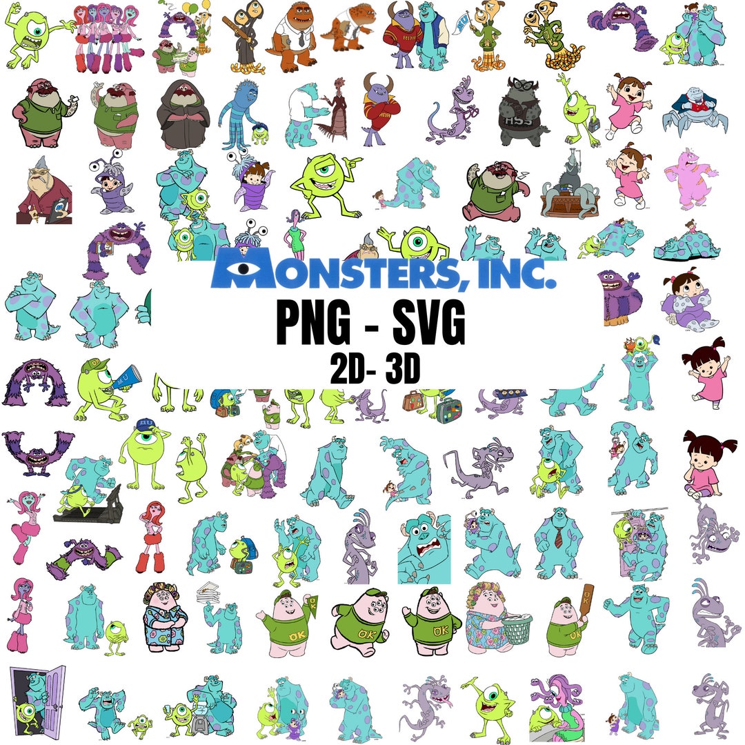 Monsters Inc. Clipart Bundle: SVG Cut Files & PNG (digital Download) - Etsy