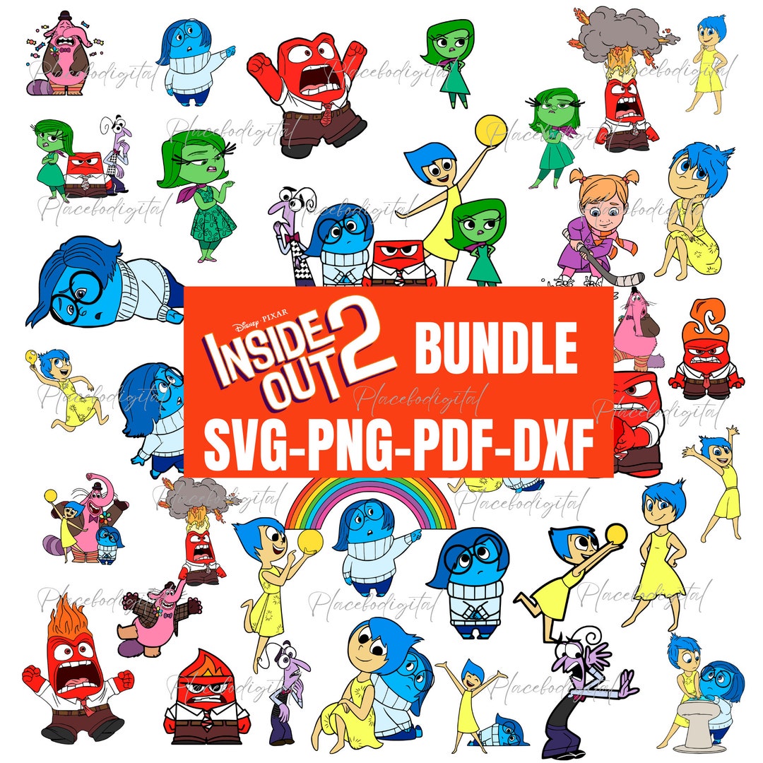 Inside Out Characters Png Bundle,inside Out Svg,layered Svg Files,anger ...