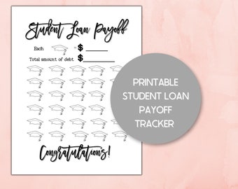 STUDENT LOAN Debt Tracker Printable Student Loan Debt Payoff Tracker ...