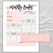 Financial Budget Planner Pink Floral 30 Pages - Etsy