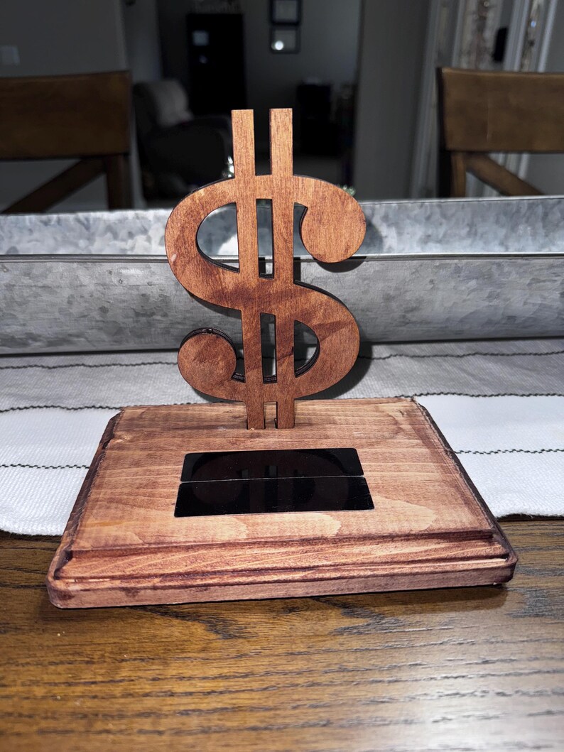 Custom Dollar Sign Trophy With Wooden Base – Perfect for Financial ...