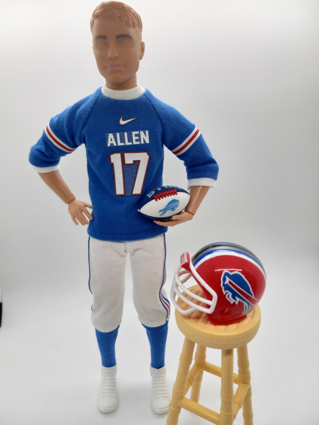 Handmade Doll Clothes: Buffalo Bills 17 Josh Allen NFL Football Uniform ...