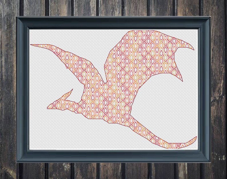 Elemental Dragons Blackwork Cross Stitch Pattern Set (4 Pdfs) - Etsy