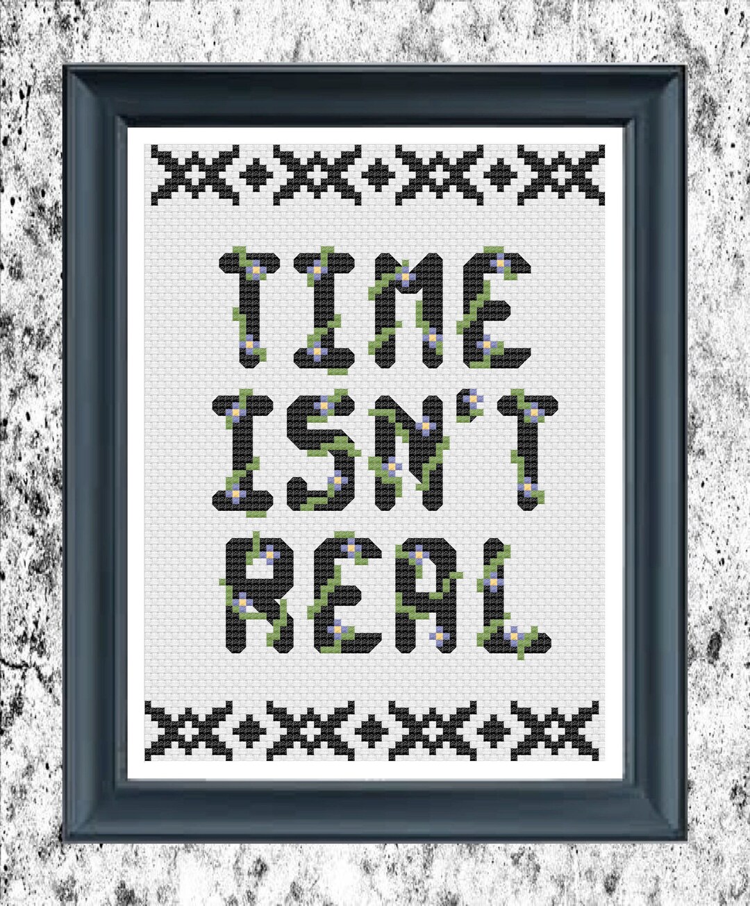 Time Isn't Real Cross Stitch Pattern PDF - Etsy