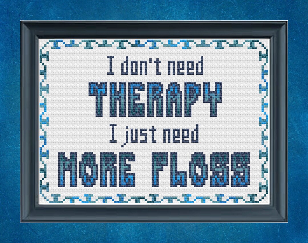 Floss Therapy Cross Stitch Pattern PDF - Etsy