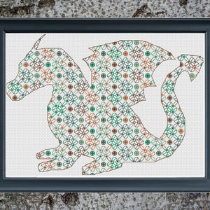 Elemental Dragons Blackwork Cross Stitch Pattern Set (4 Pdfs) - Etsy