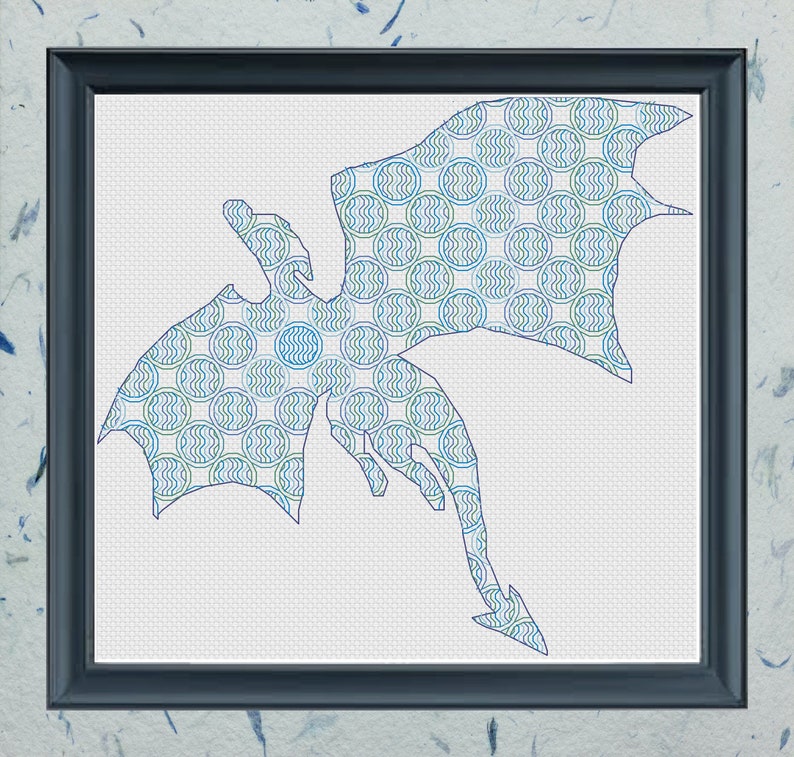 Elemental Dragons Blackwork Cross Stitch Pattern Set (4 Pdfs) - Etsy