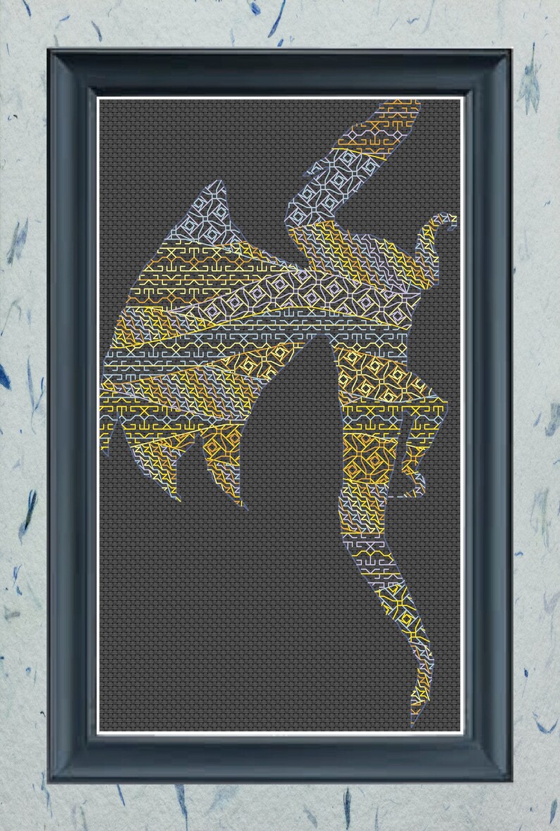 Elemental Dragons Blackwork Cross Stitch Pattern Set (4 Pdfs) - Etsy