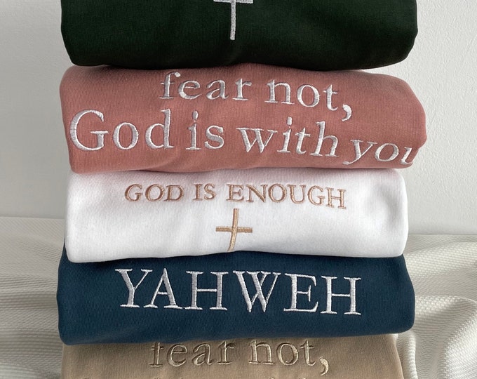 Embroidered Sweatshirt Christian Sweatshirt Faith Embroidered Sweater ...
