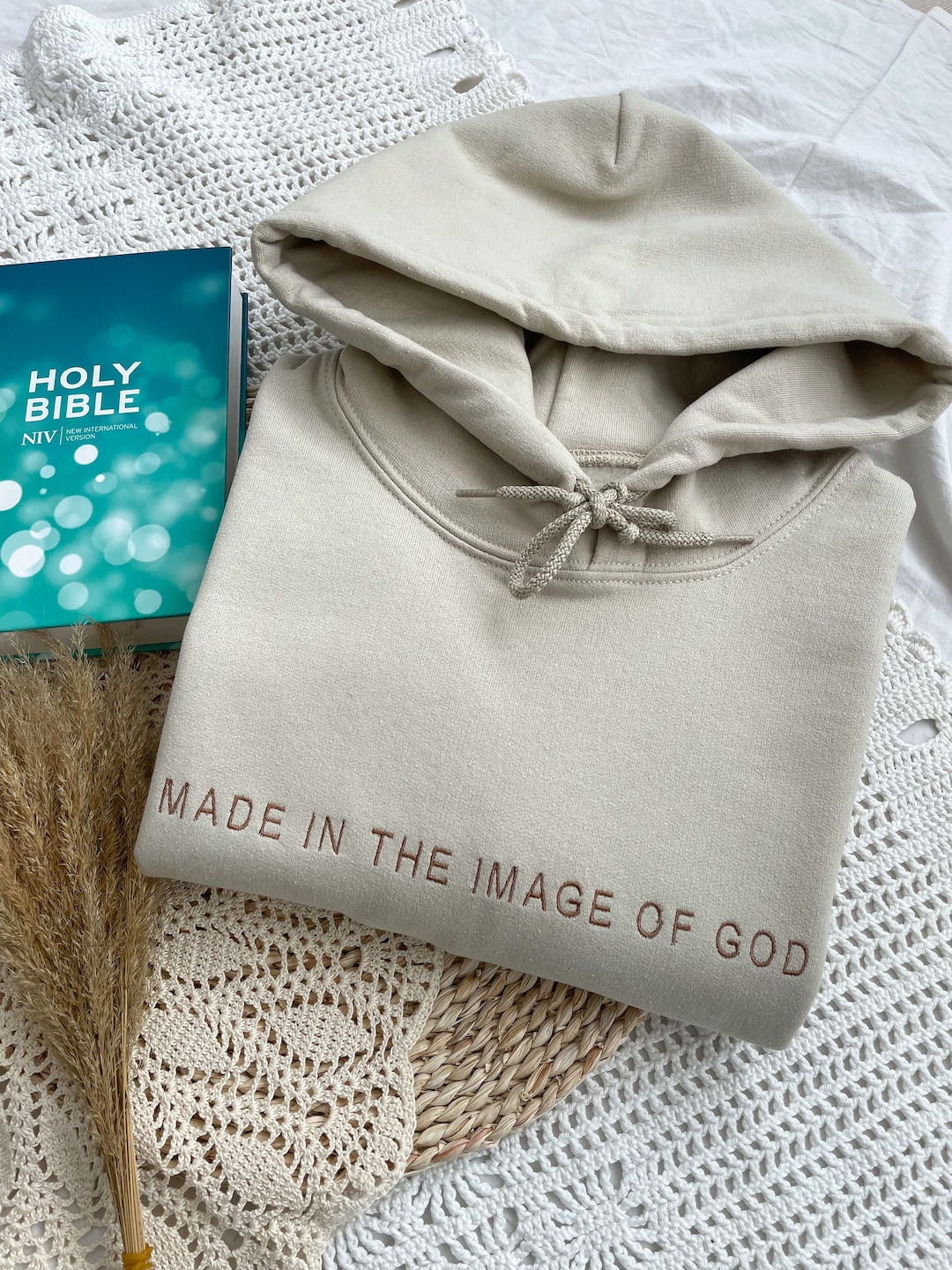 Embroidered Christian Sweatshirt, Made in the Image of God, Faith Shirt ...