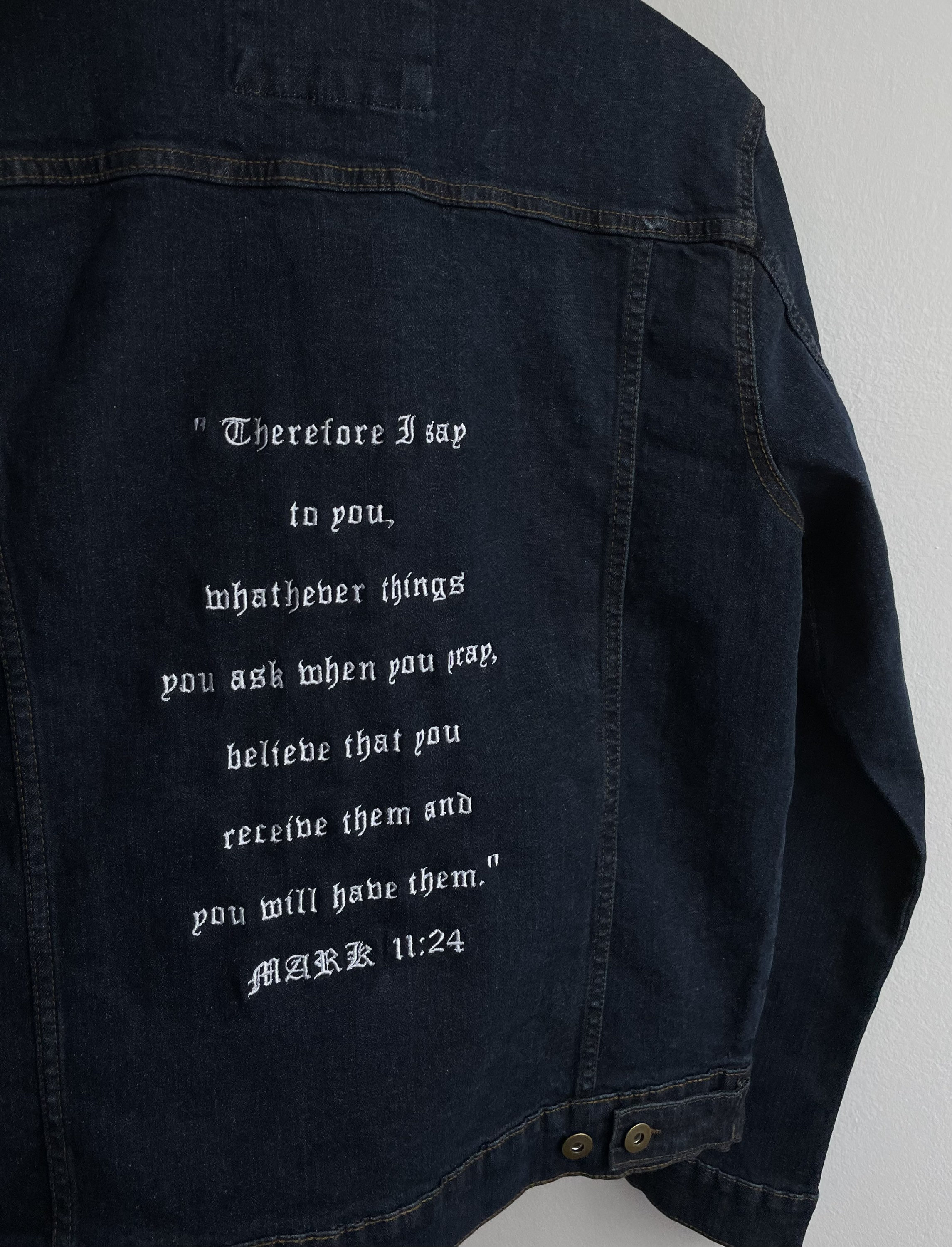 Bible Verse Embroidered Denim Jacket Christian Jacket - Etsy