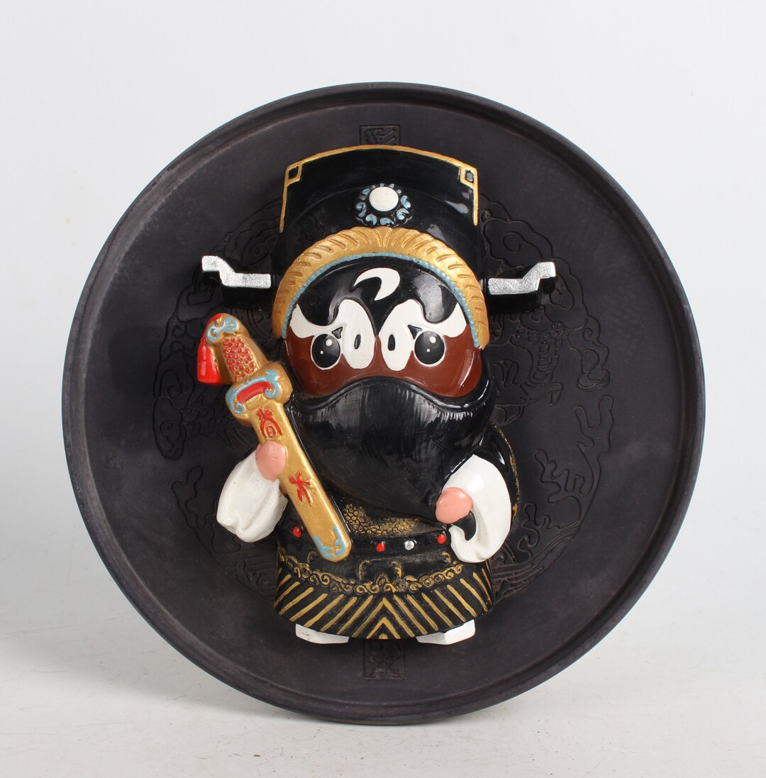 Hand-painted Ceramic Mask Statue of Zhang Fei - Etsy