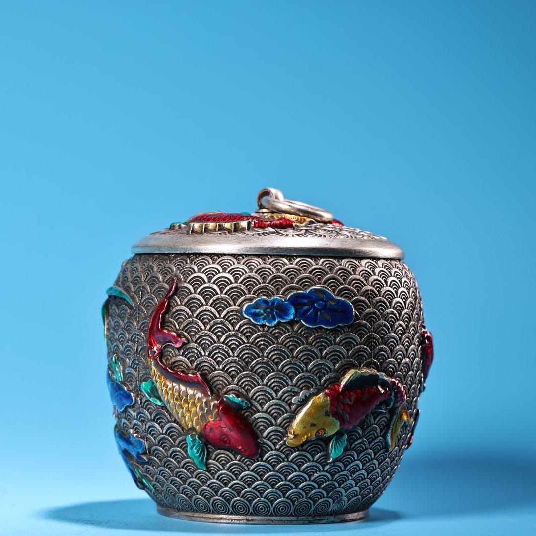 Rare Old Collection Pure Copper High Relief Carving Gilded Silver ...