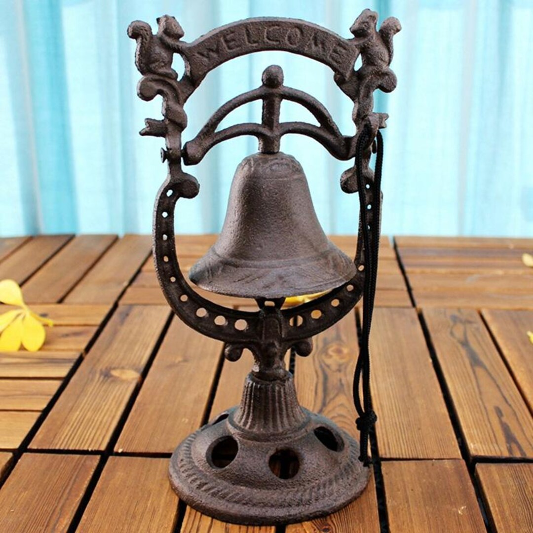 European Style Retro Cast Iron Desktop Hand Cranked Bell Ornament - Etsy