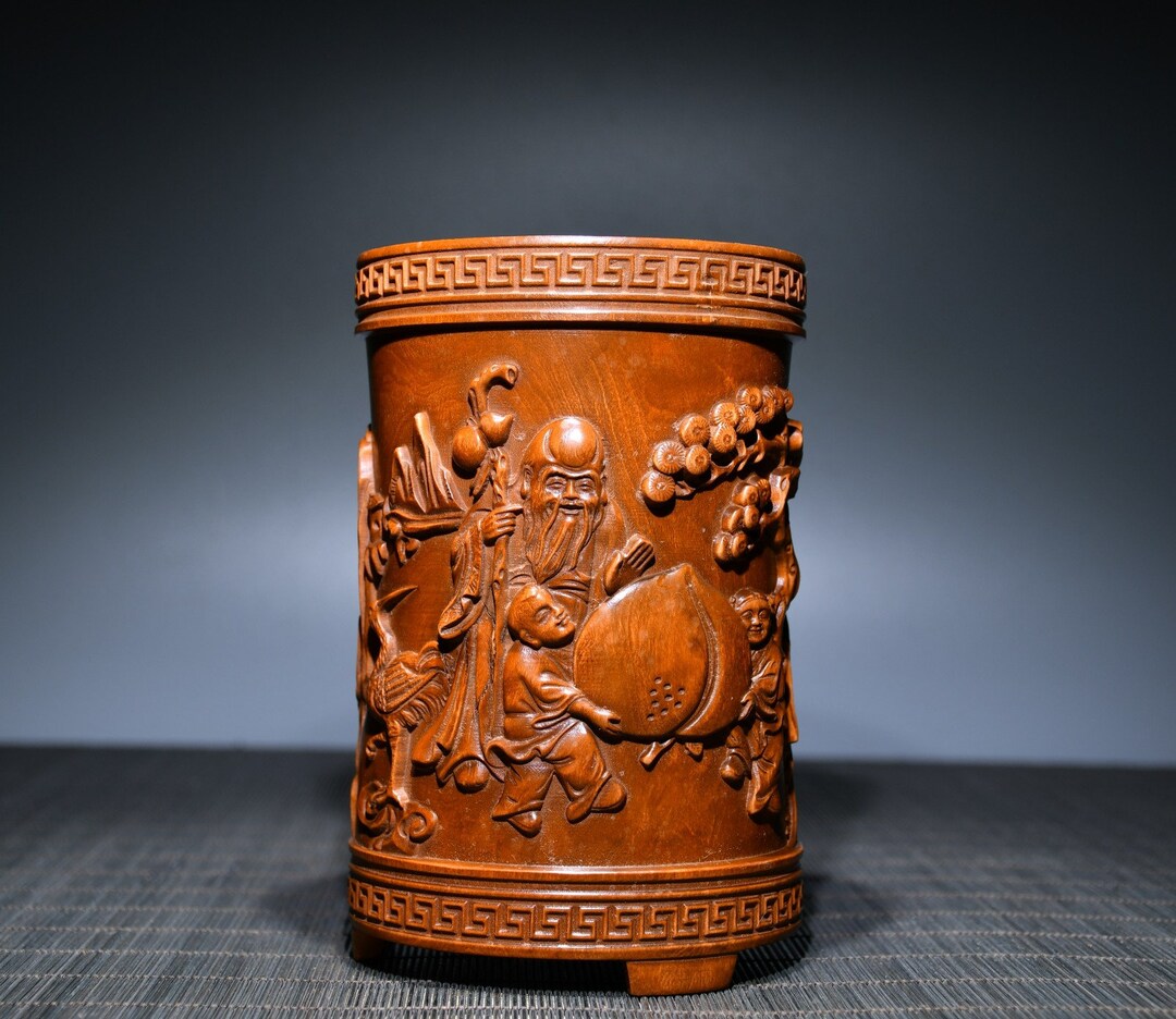 Chinese Folk Collection of Hand-carved Boxwood Pen Holders - Etsy