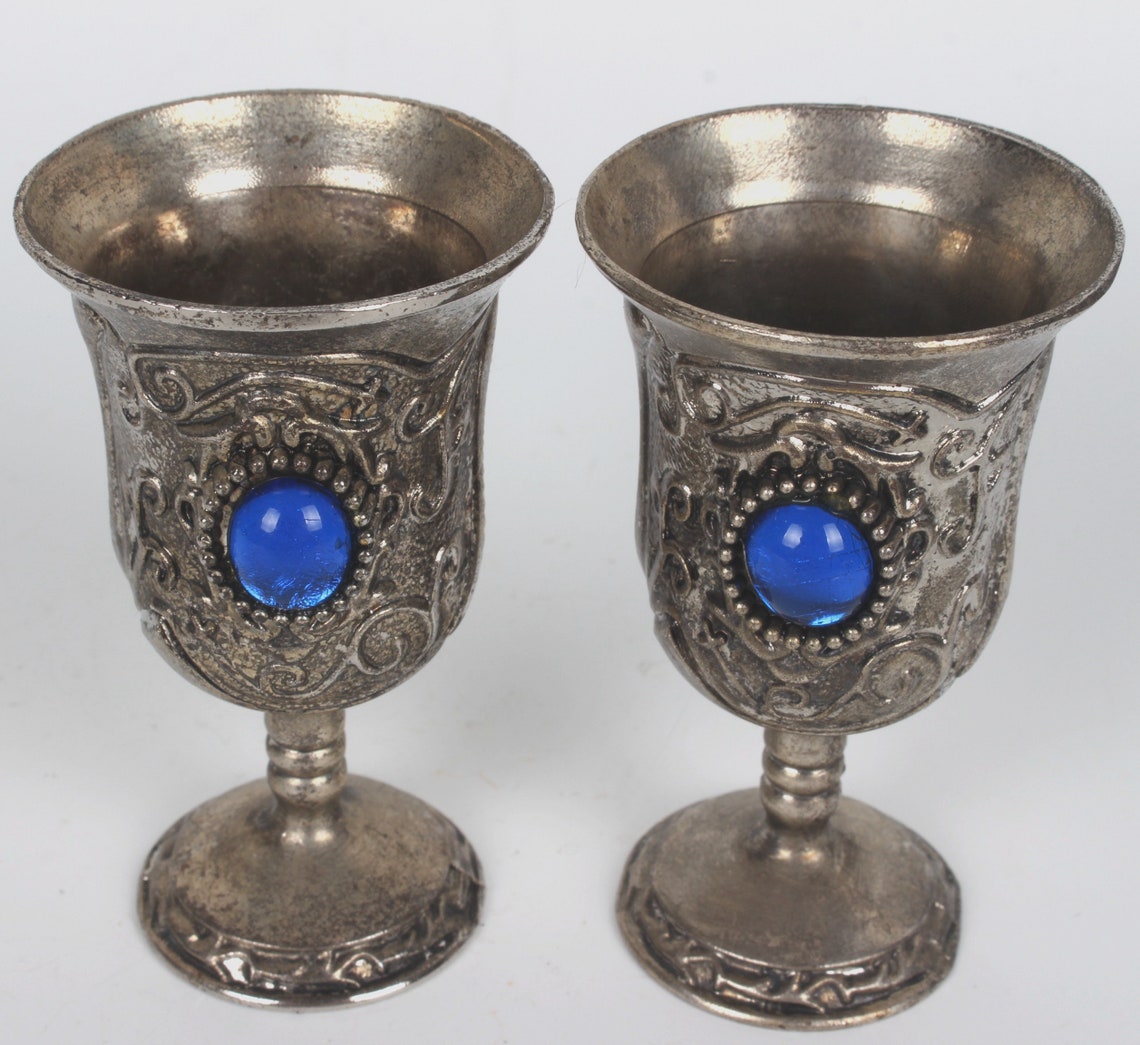 Chinese Folk Collection Tibetan Silver Inlaid Sapphire Wine Glass - Etsy