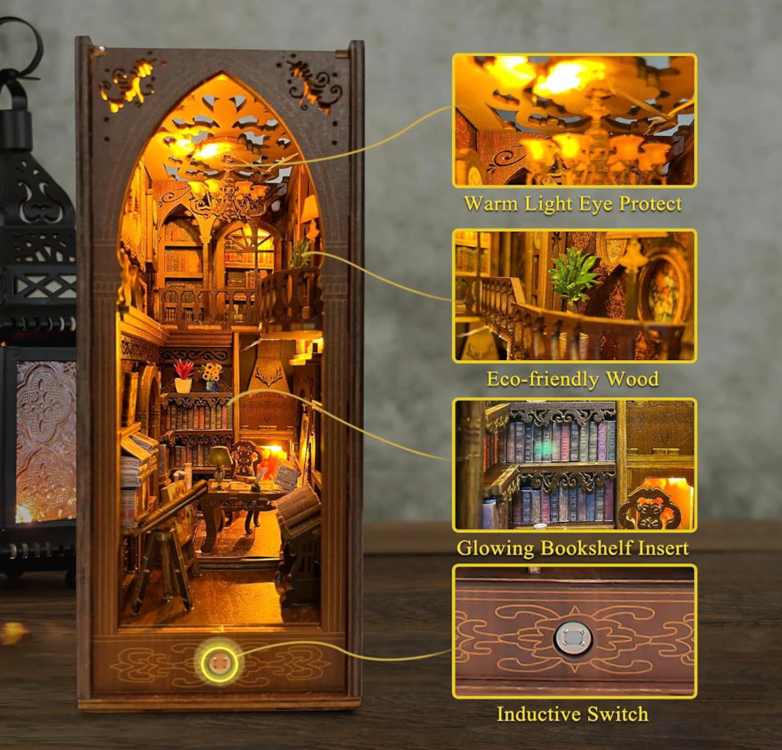 Library of Books | Assembled Book Nook Kit | Customizable Shelf Insert ...