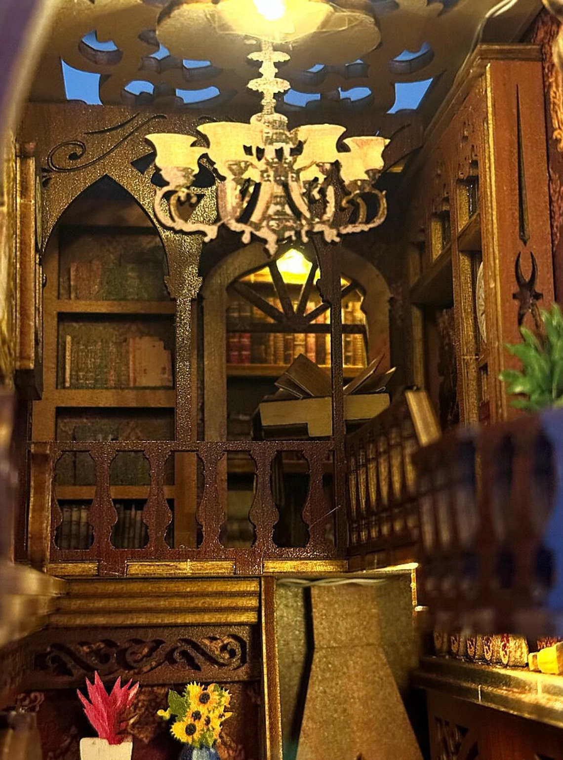 Library of Books | Assembled Book Nook Kit | Customizable Shelf Insert ...