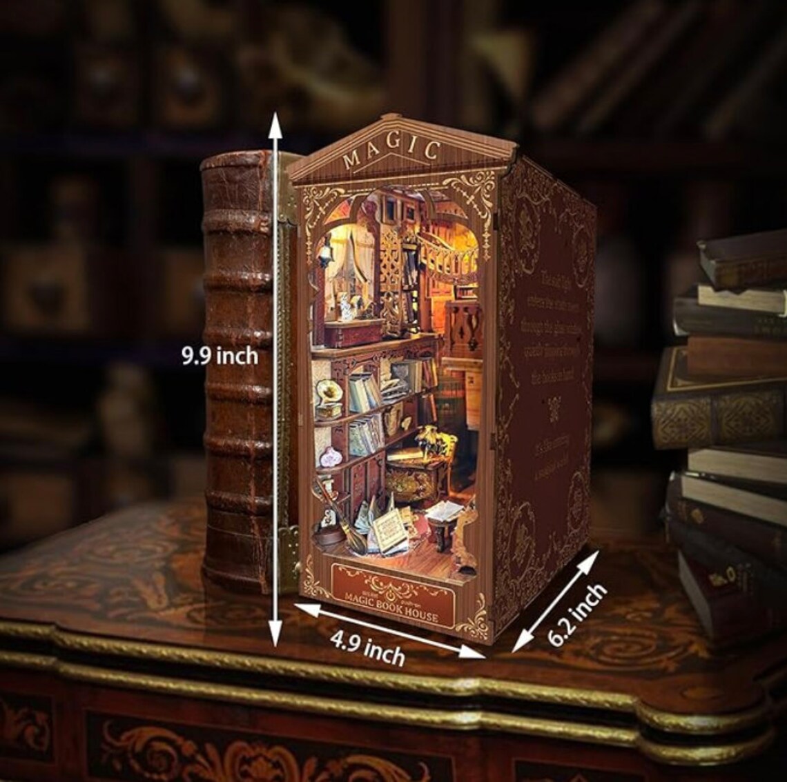 Magic Book House | Assembled Book Nook Kit | Customizable Shelving ...