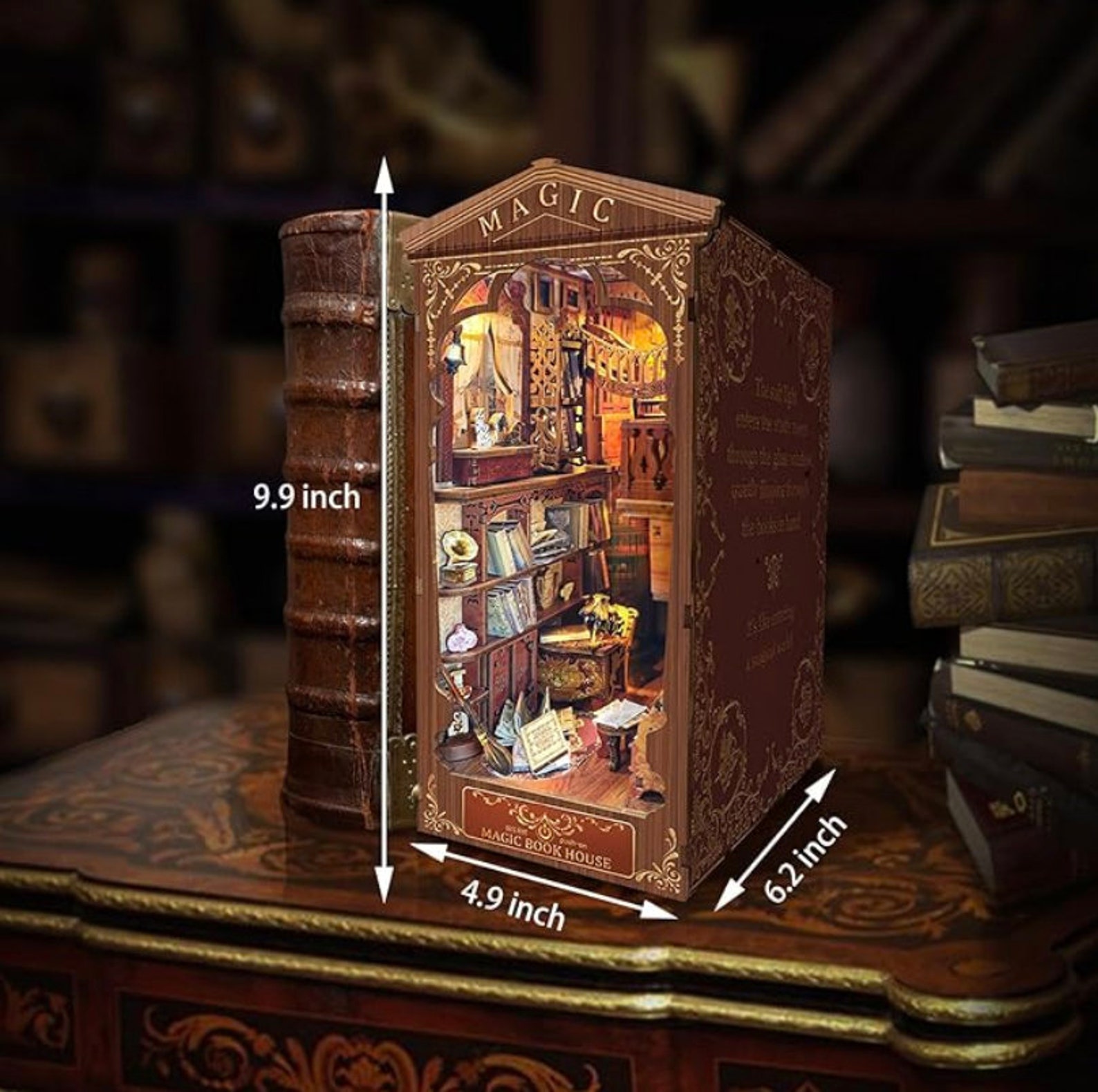 Magic Book House | Assembled Book Nook Kit | Customizable Shelving ...