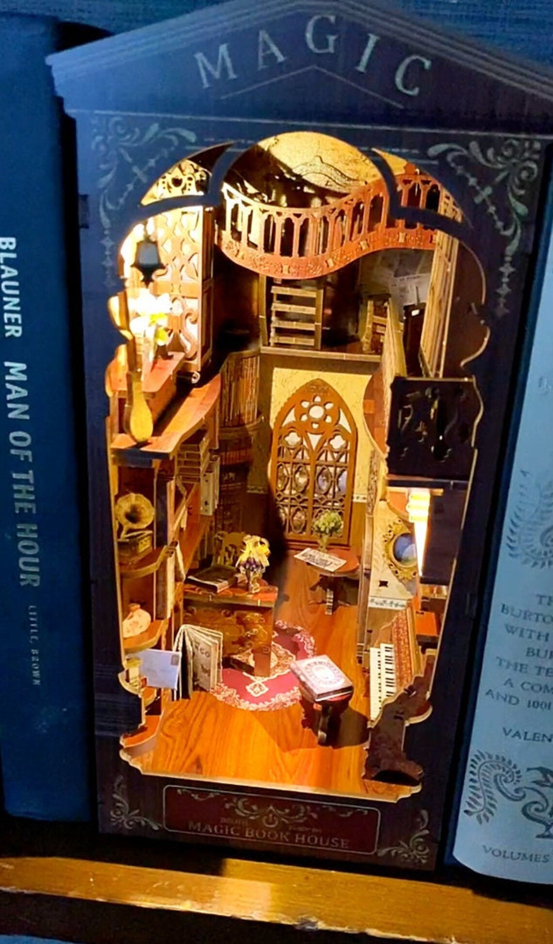 Magic Book House | Assembled Book Nook Kit | Customizable Shelving ...